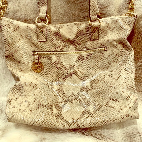Michael Kors | Bags | Very Stylish Michael Kors Snakeskin Shoulder Bag ...